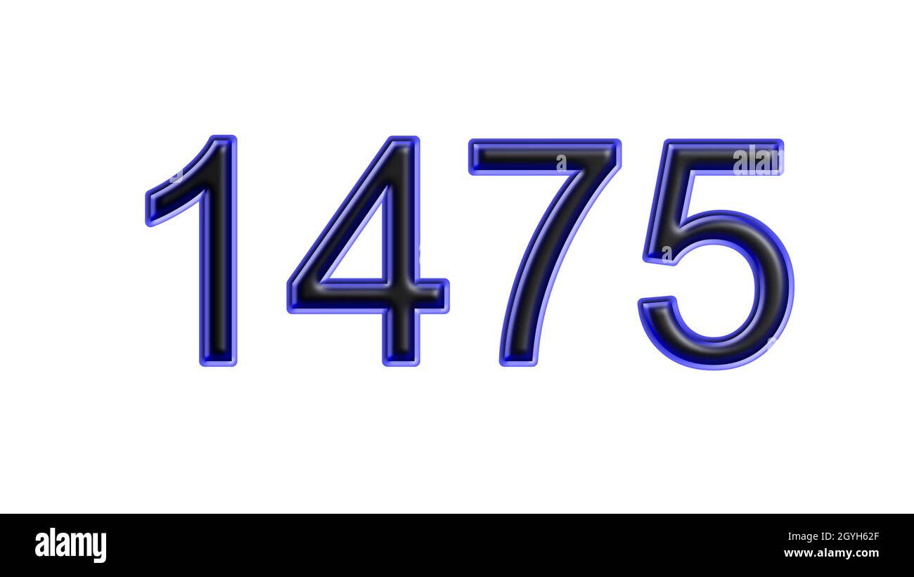 blue 1475 number 3d effect white background Stock Photo - Alamy