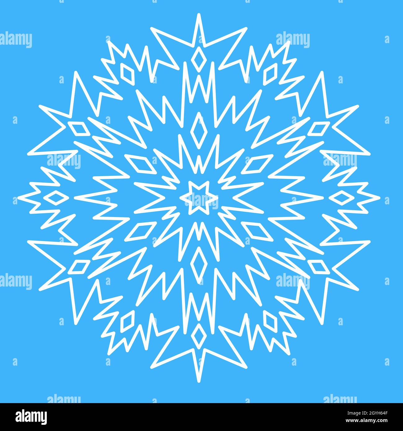 Snowflake for design, star spark geometric shape, vector illustration ...