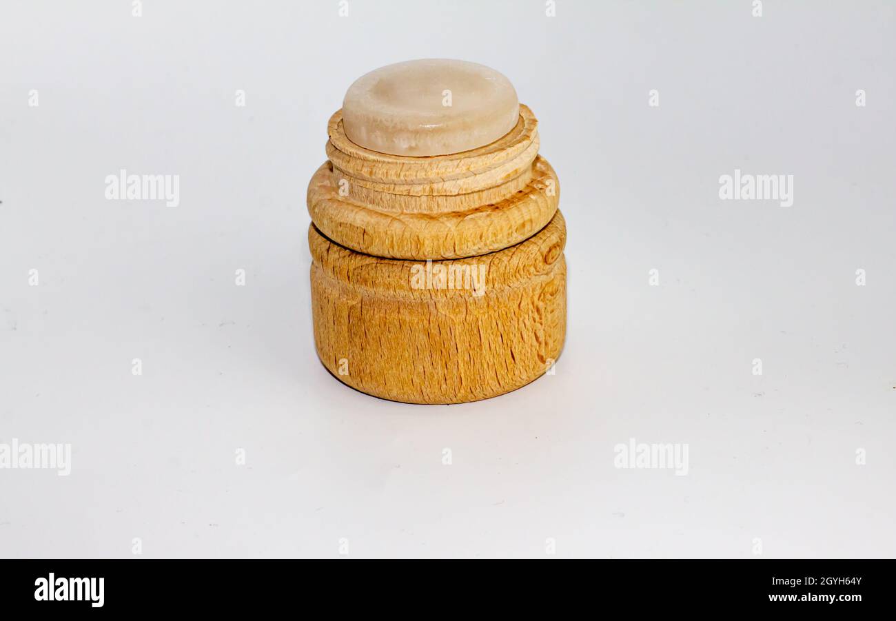 Menthol stone, brown pain relief stone on isolated white background ...
