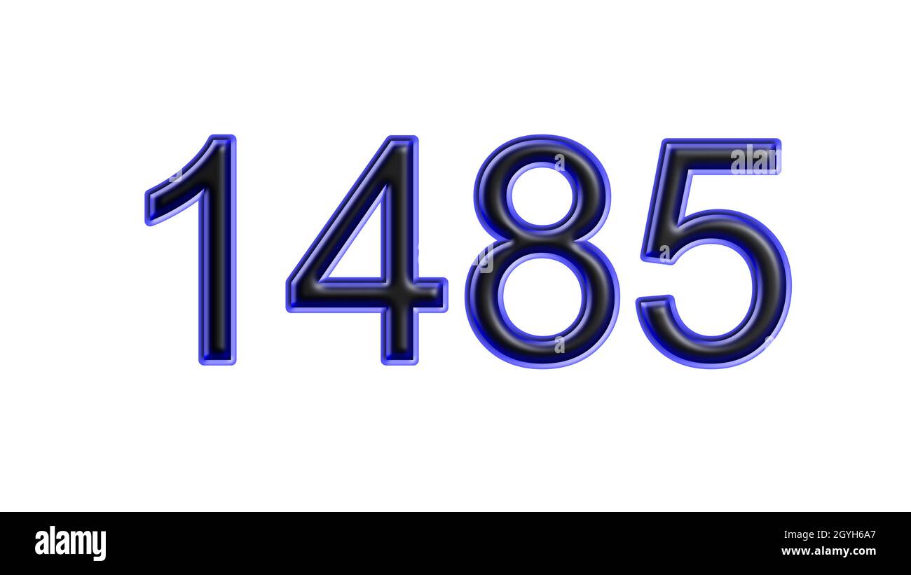 blue 1485 number 3d effect white background Stock Photo - Alamy