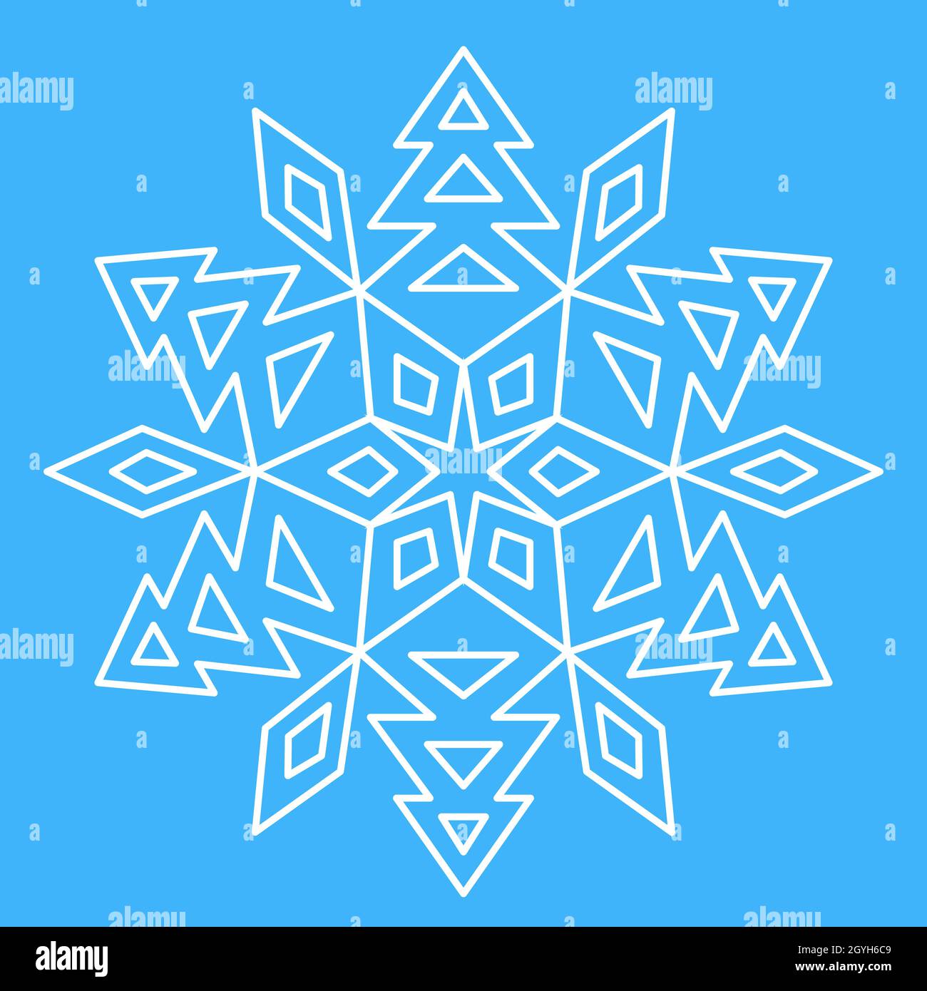 Snowflake for design, christmas tree in snowflake pattern, vector ...