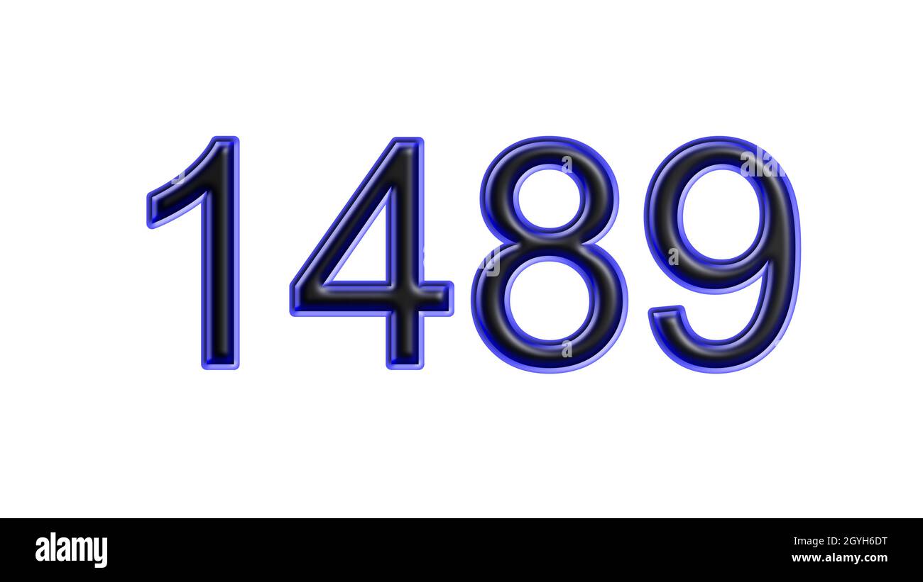 blue 1489 number 3d effect white background Stock Photo - Alamy