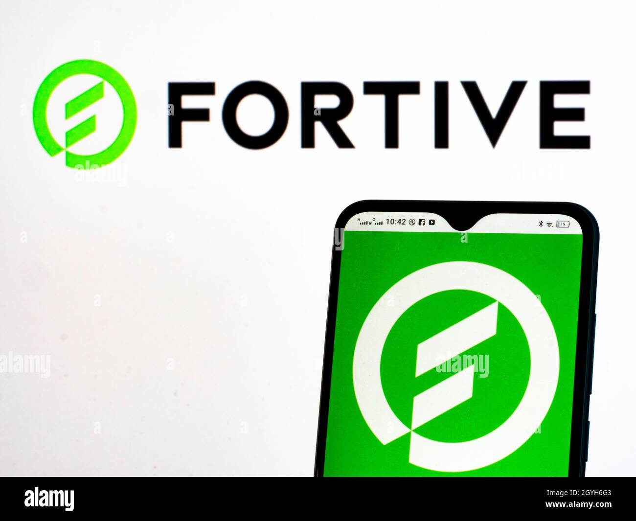 In this photo illustration Fortive Corporation logo seen displayed on a ...