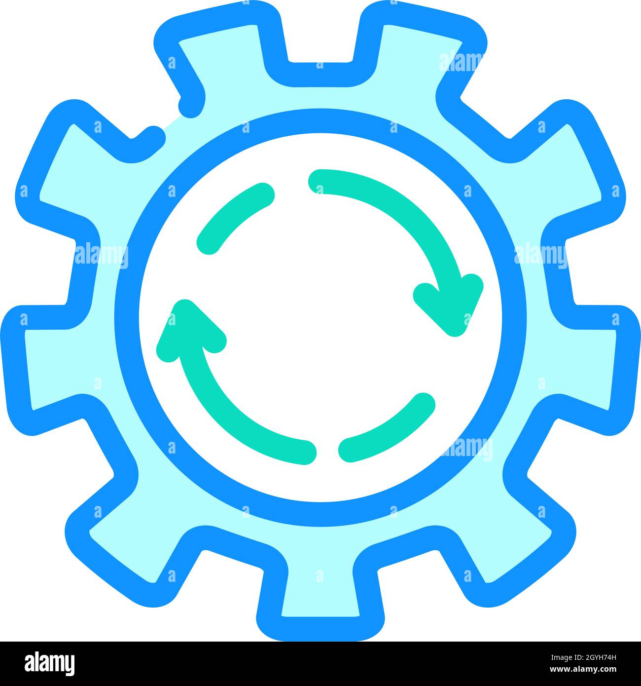 cogwheel erp color icon vector illustration Stock Vector Image & Art ...