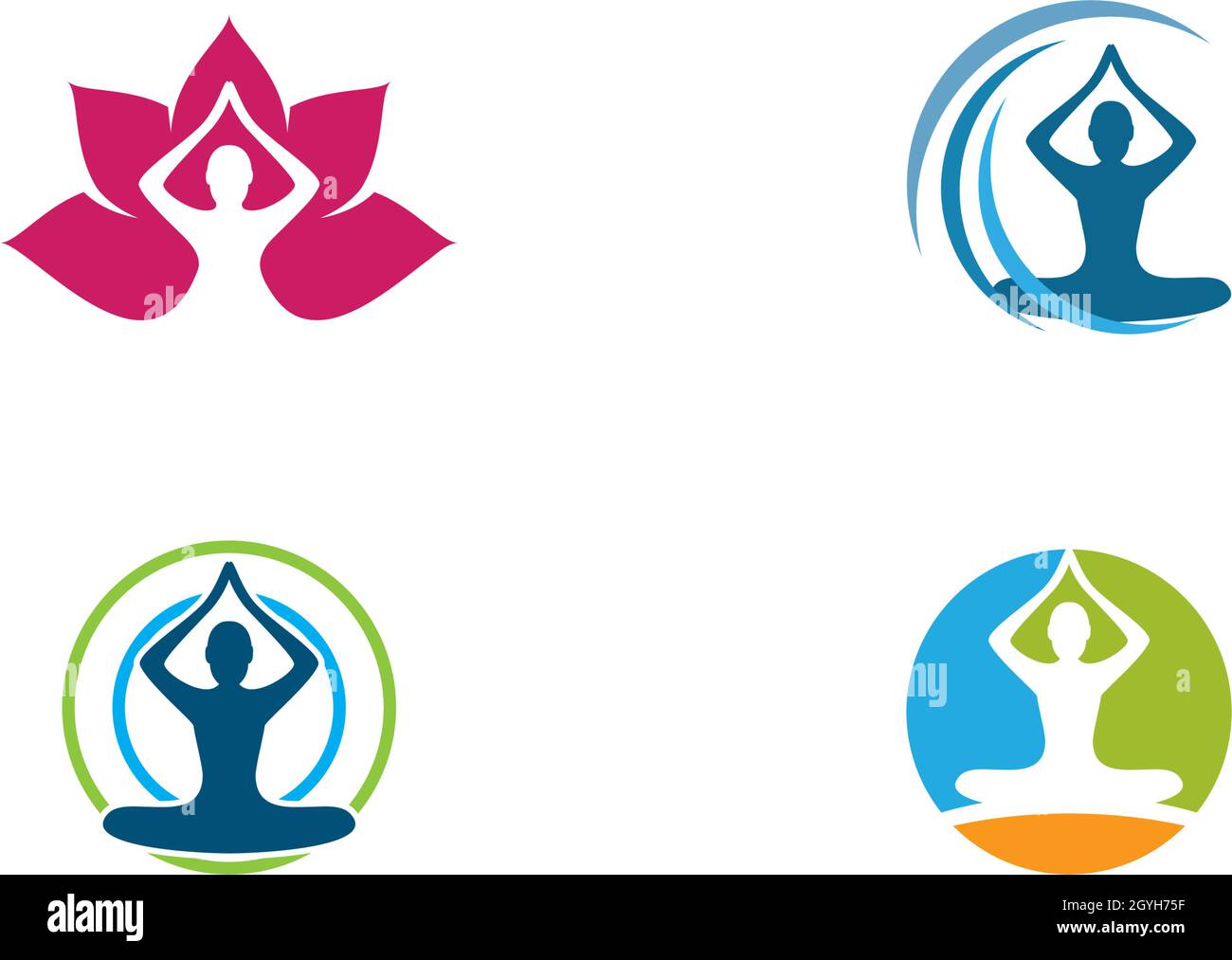 Woman relaxation balance meditation Stock Vector Images - Alamy