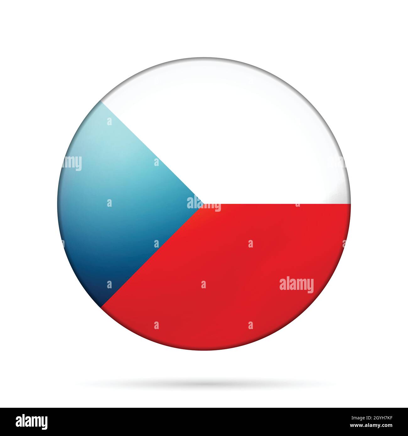 Glass light ball with flag of Czech Republic. Round sphere, template ...