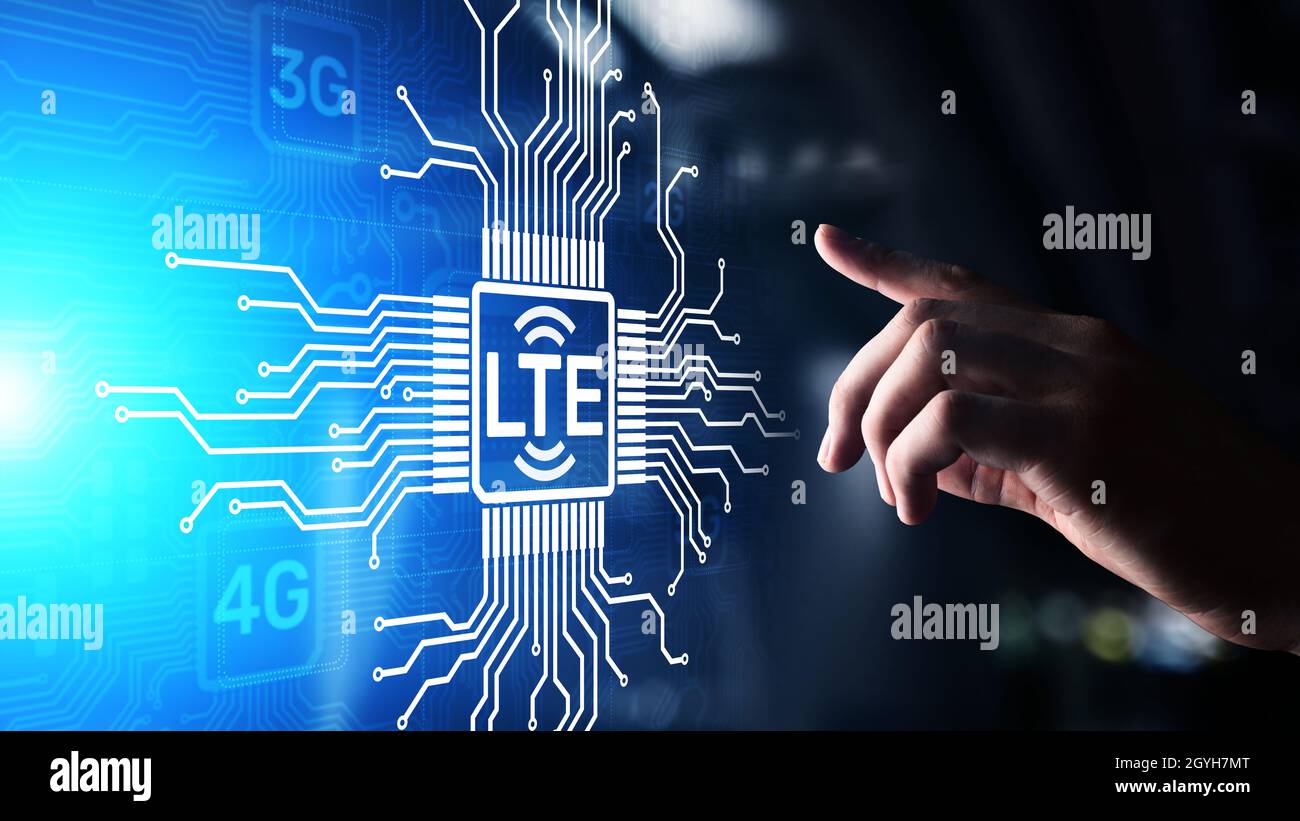 LTE band, mobile internet and telecommunication technology concept on ...