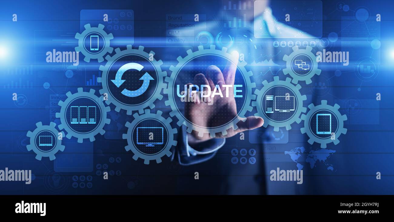 Update System Upgrade Software version technology concept on virtual ...