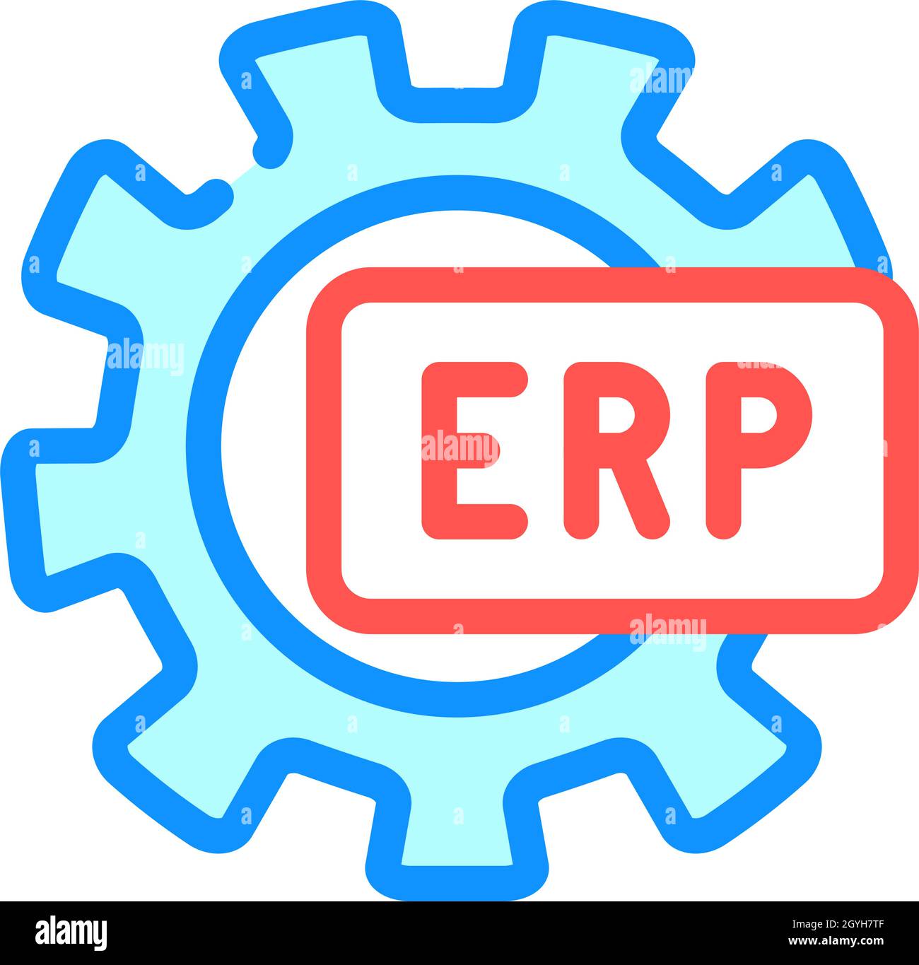 Erp Working Processing Color Icon Vector Illustration Stock Vector Image And Art Alamy