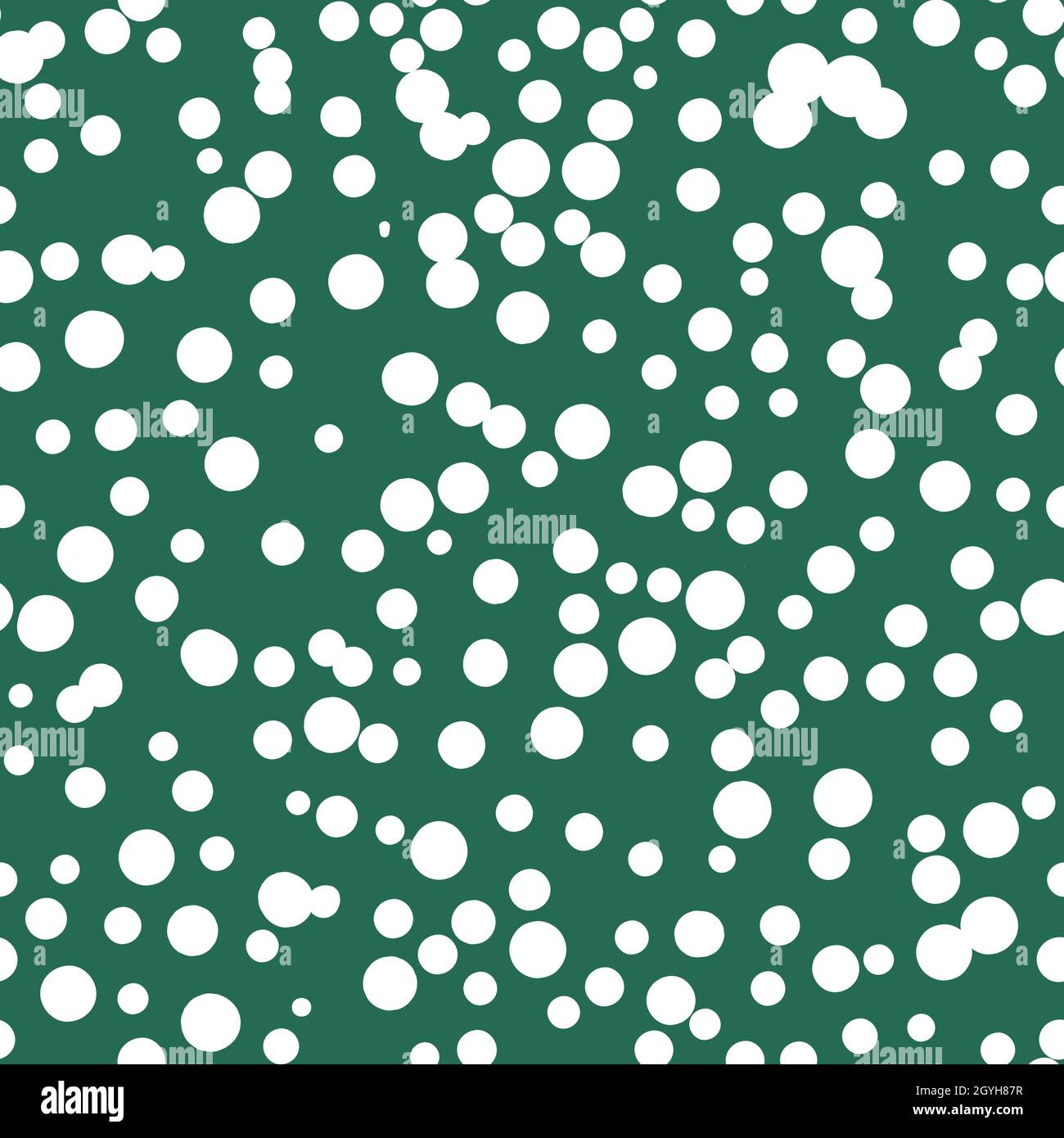 Abstract hand drown polka dots background. Green dotted seamless ...
