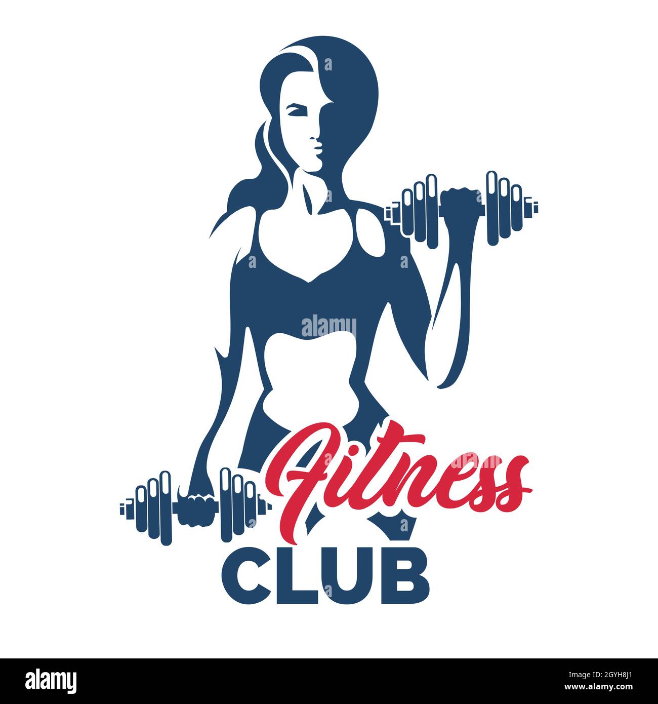 Bodybuilder or Fitness Template. Athletic young fitness woman with ...