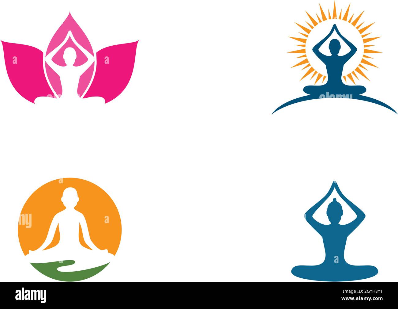 Woman relaxation balance meditation Stock Vector Images - Alamy