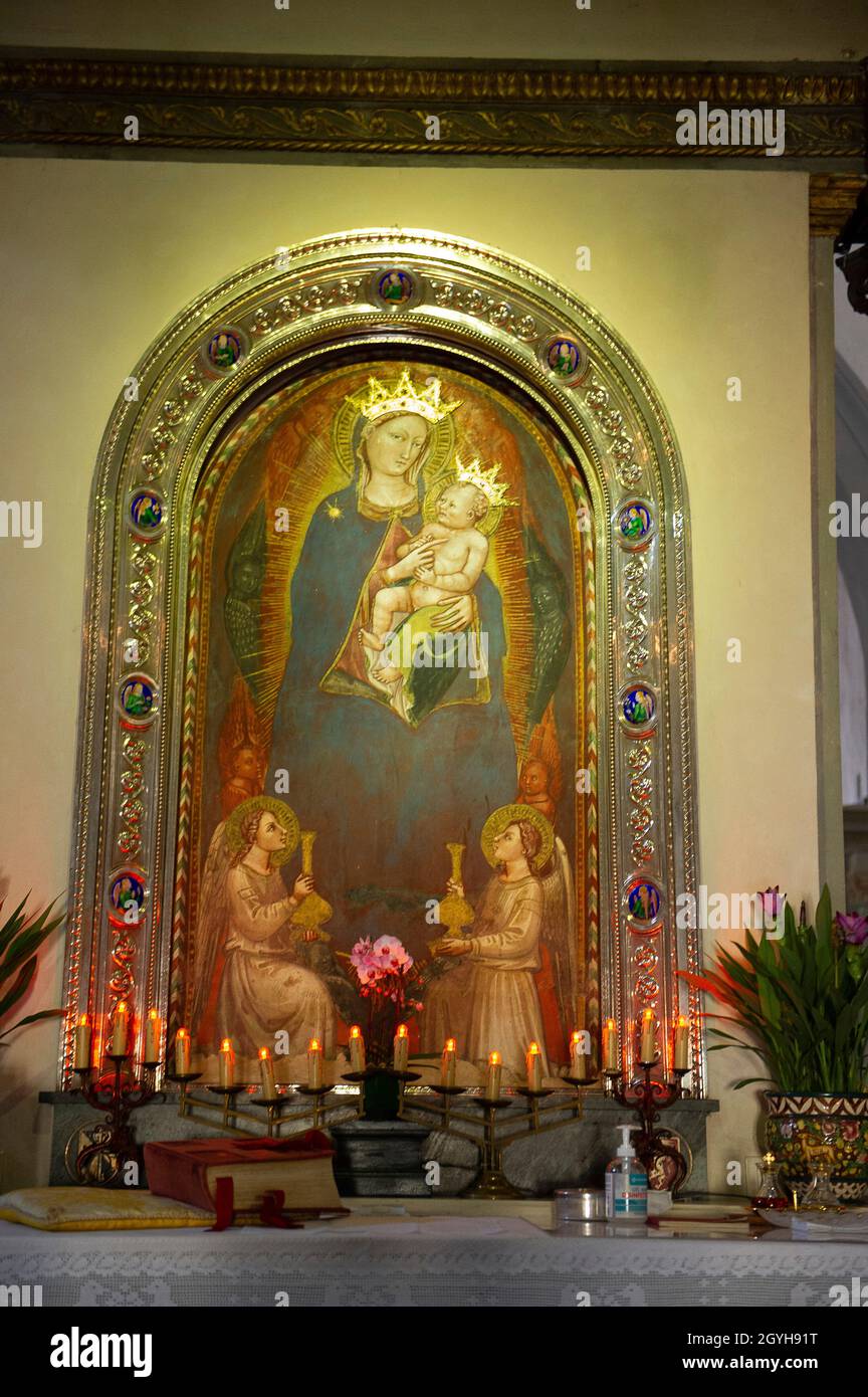 Europe, Italy, Tuscany, Arezzo. Bibbiena, Casentino, Saantuario di ...