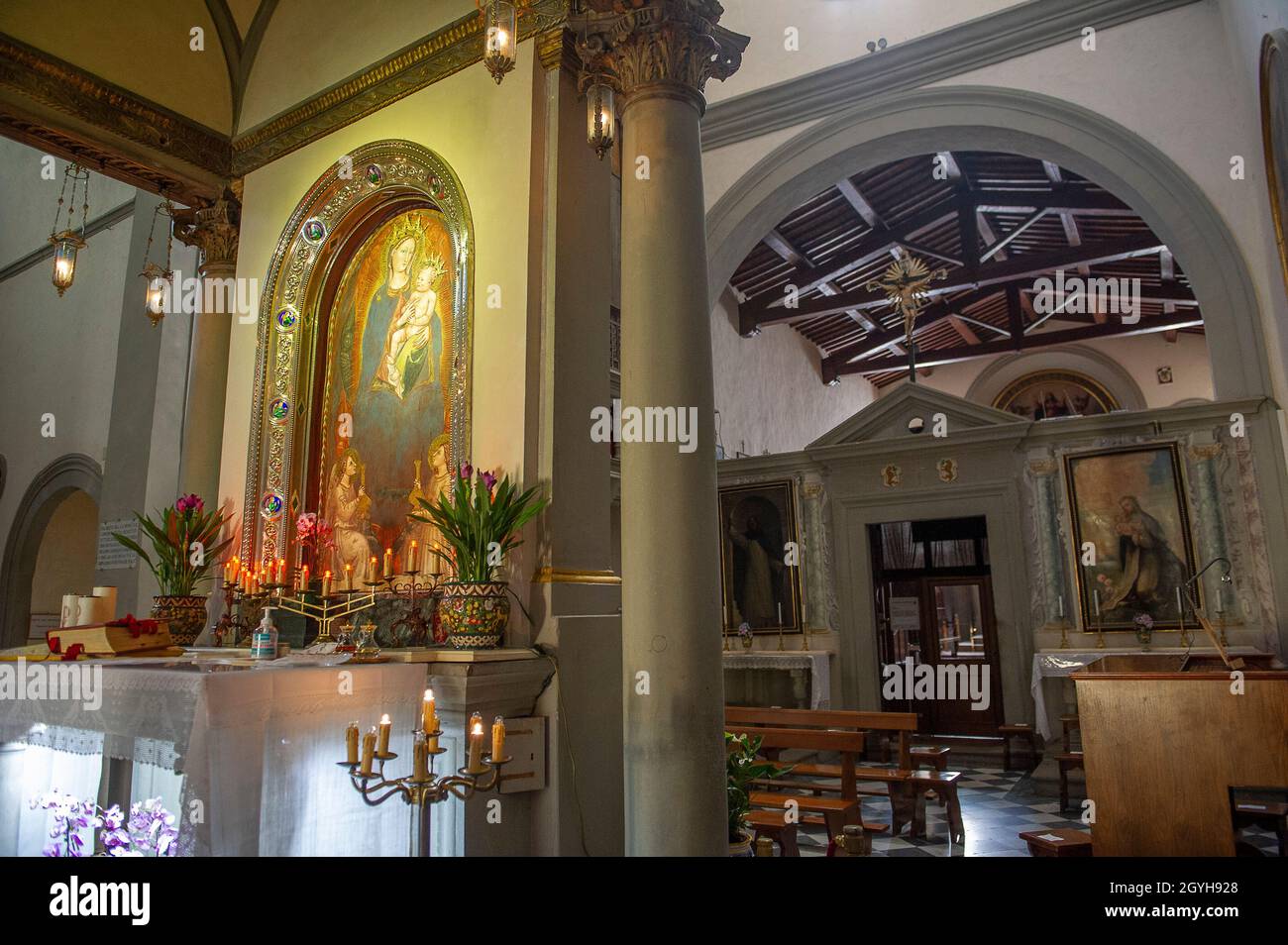 Europe, Italy, Tuscany, Arezzo. Bibbiena, Casentino, Saantuario di ...