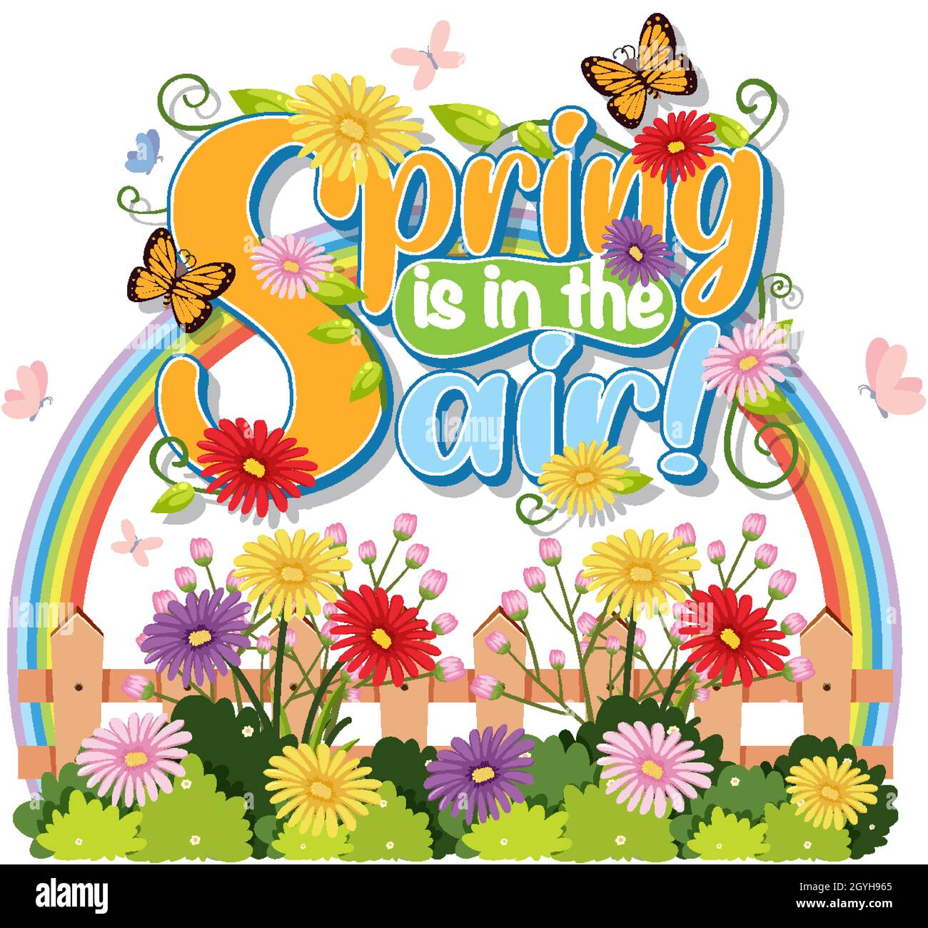 Floral spring calligraphic text illustration Stock Vector Image & Art ...