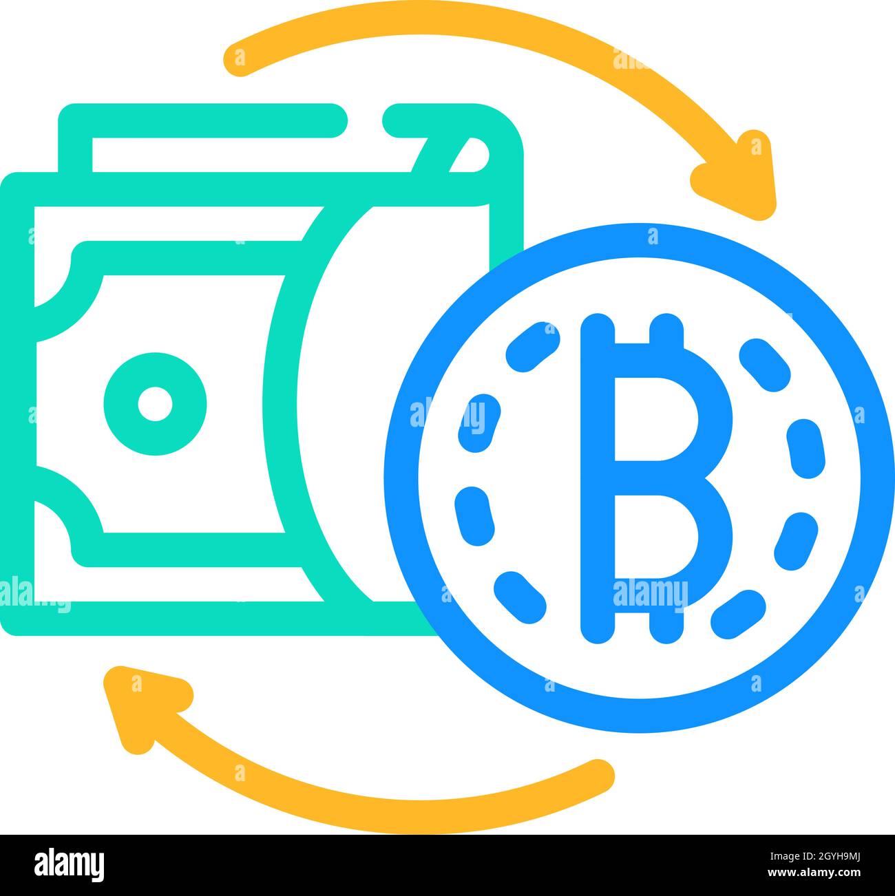 money exchange cryptocurrency globalization color icon vector ...