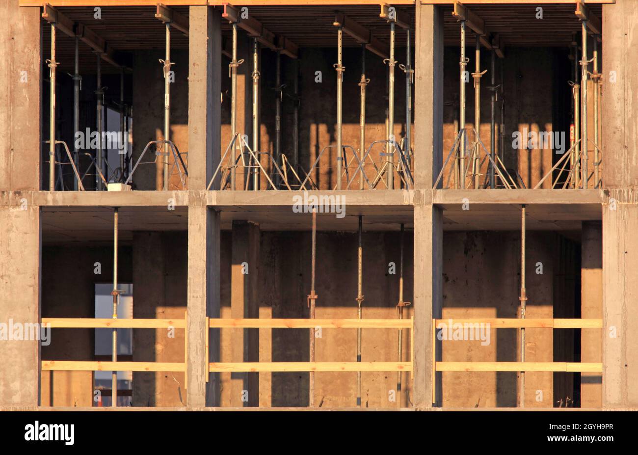 Frame and sections of a new monolithic multi-storey building ...