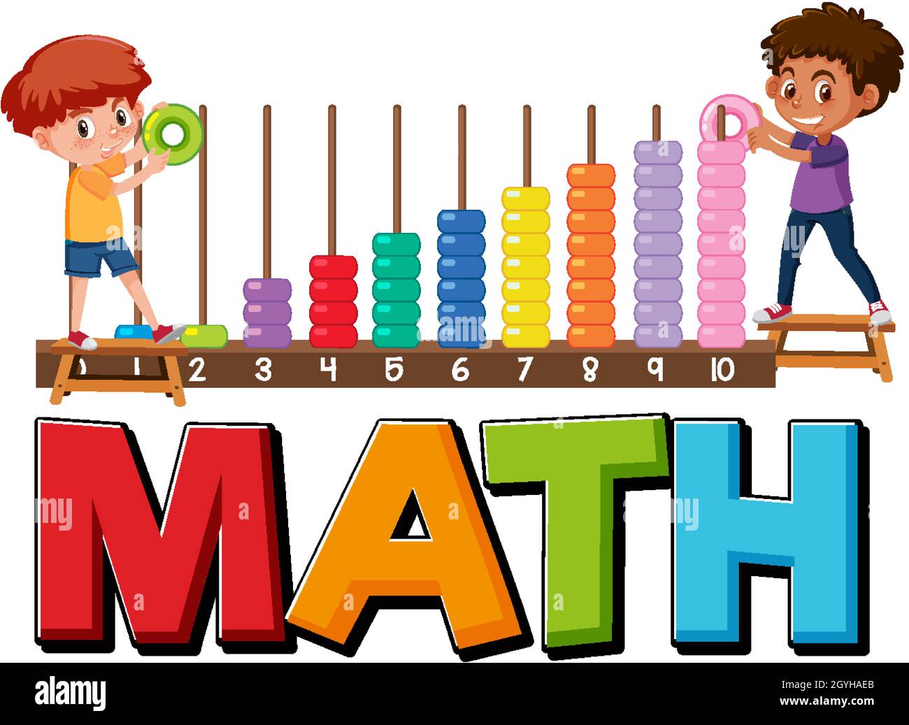 Math icon with kids and math tools illustration Stock Vector Image ...