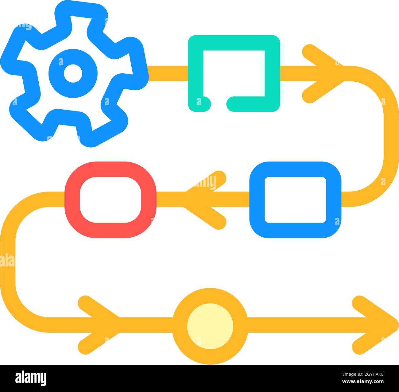 production stages at enterprise color icon vector illustration Stock ...