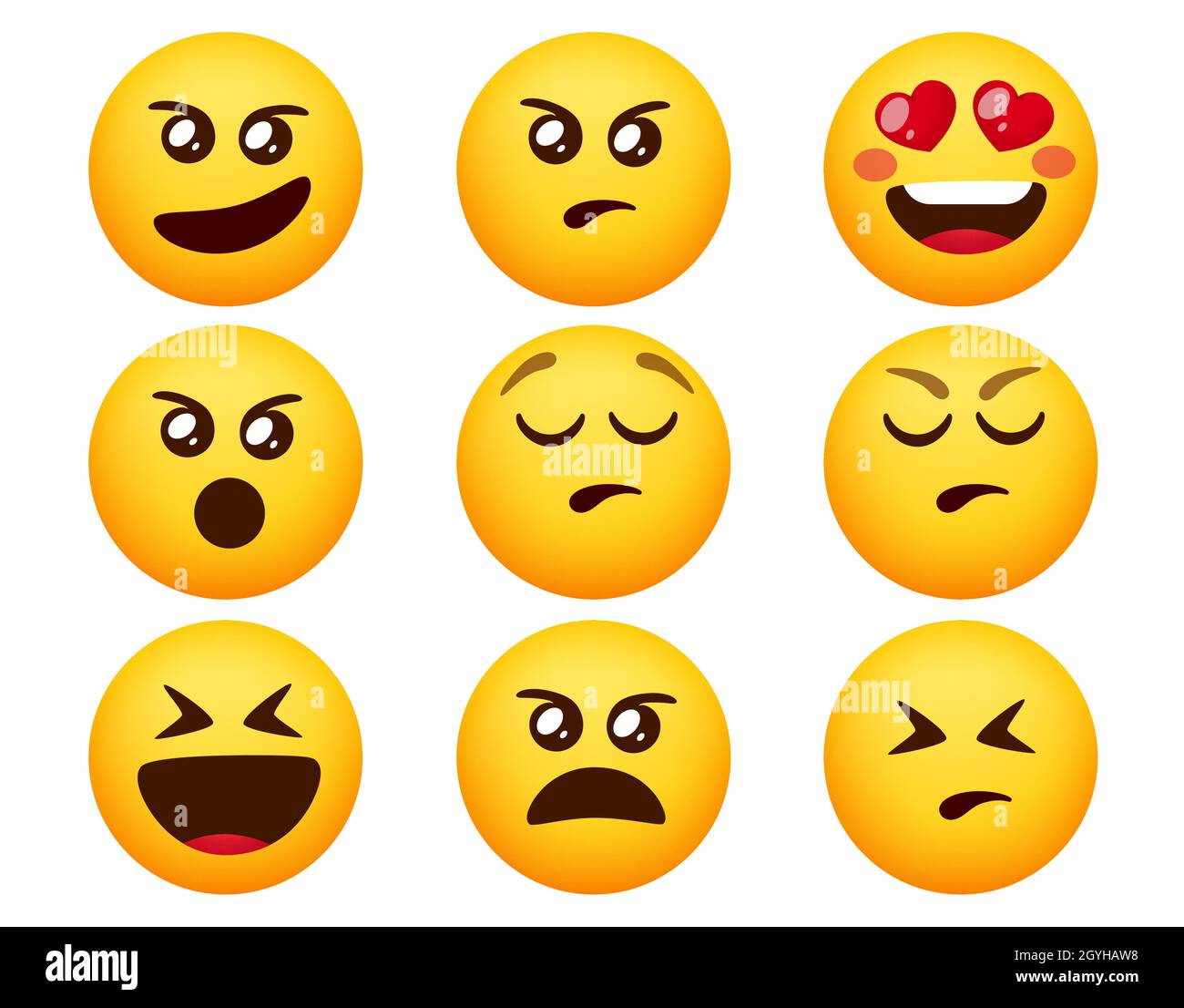 Emoji angry smileys emoticon vector set. Emoticons emojis with angry ...