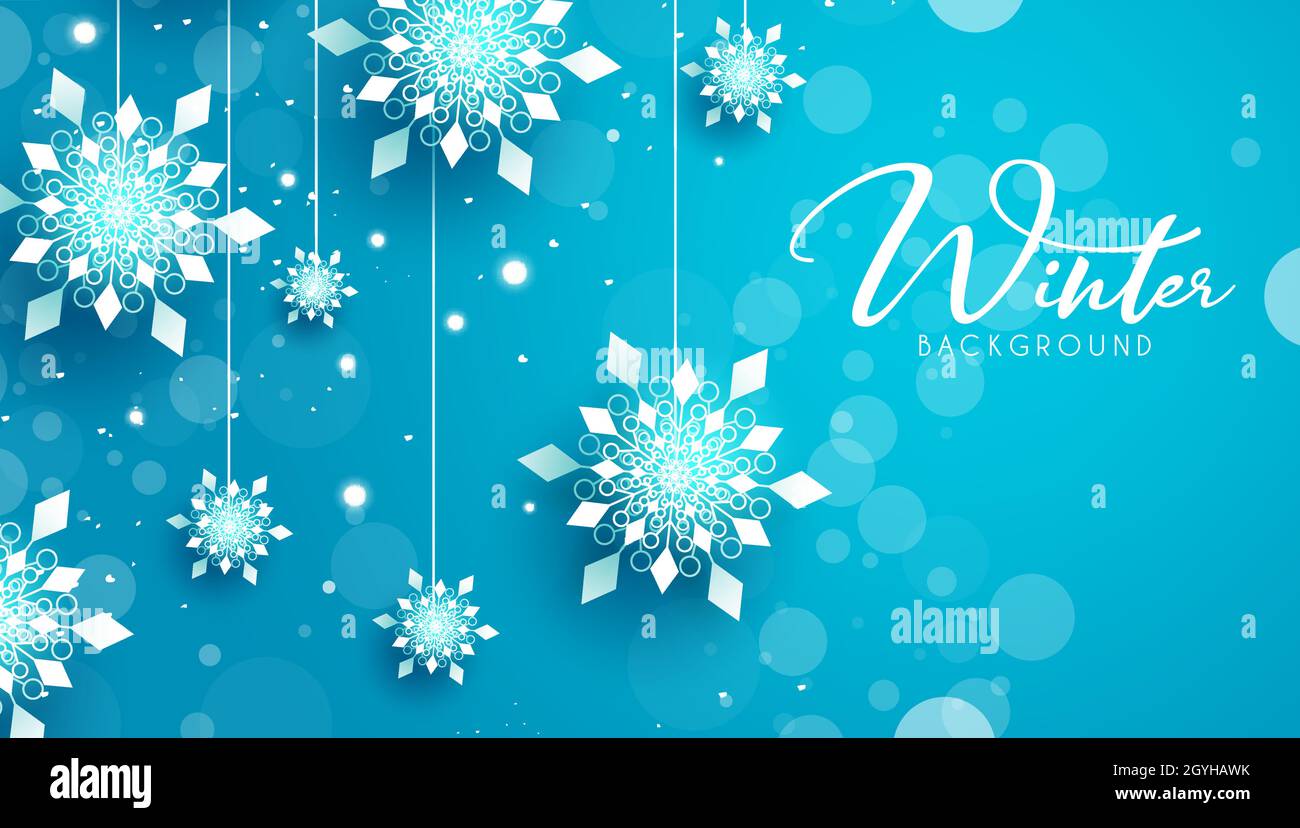 Winter vector background design. Hello winter typography text with ...