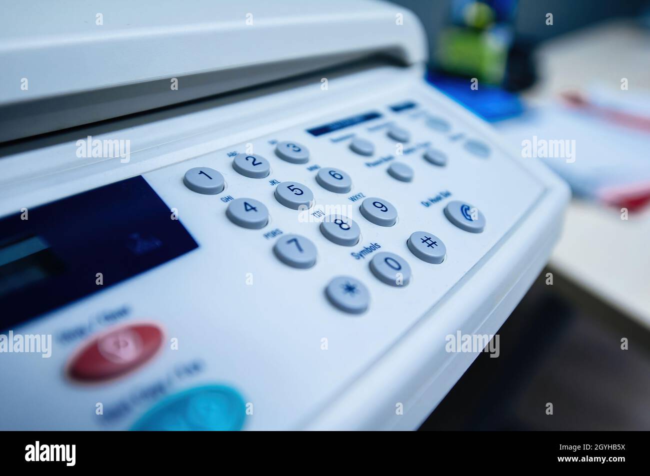 Close-up of fax keyboard button keypad for dialing modern Stock Photo ...
