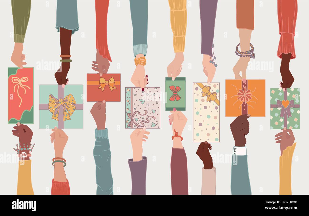Gift exchange hand Stock Vector Images - Alamy