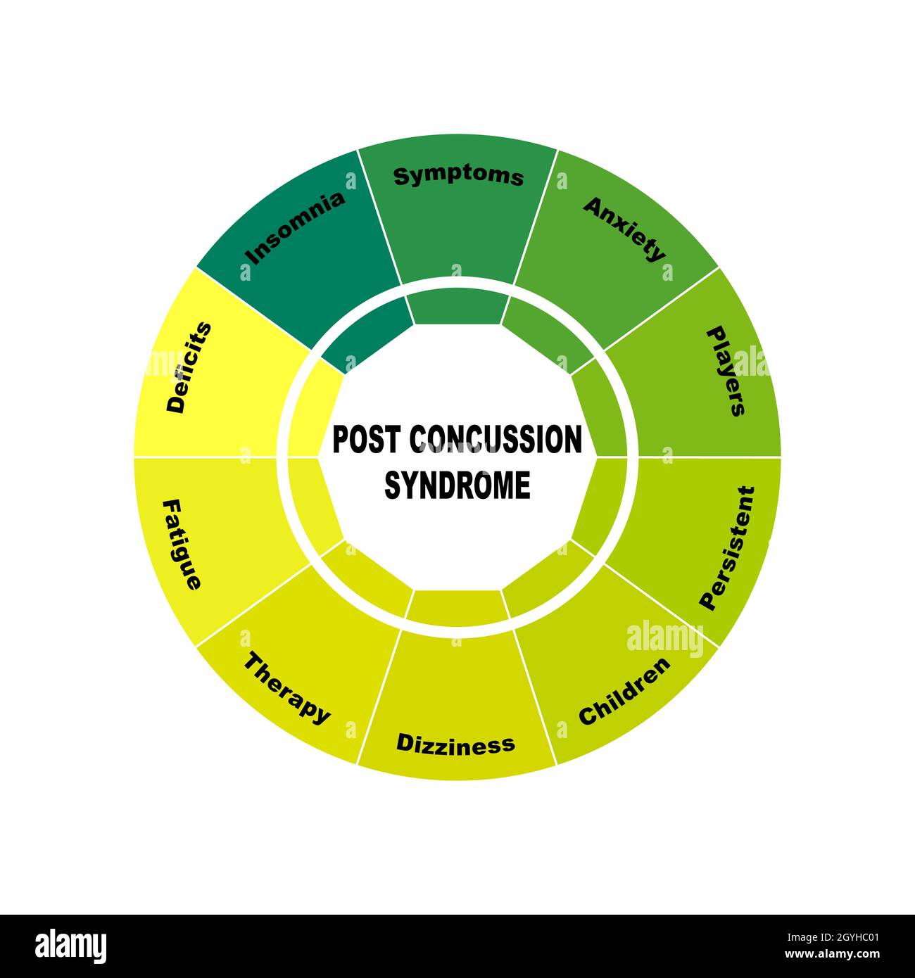 Diagram concept with Post Concussion Syndrome text and keywords. EPS 10 ...