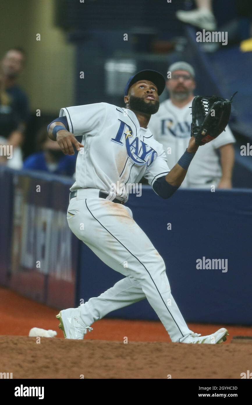 St. Petersburg, FL. USA; Tampa Bay Rays right fielder Manuel Margot (13 ...