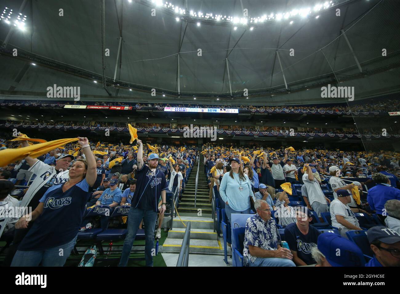 St. Petersburg, FL. USA; Tampa Bay Rays fans had rally towels at the ...