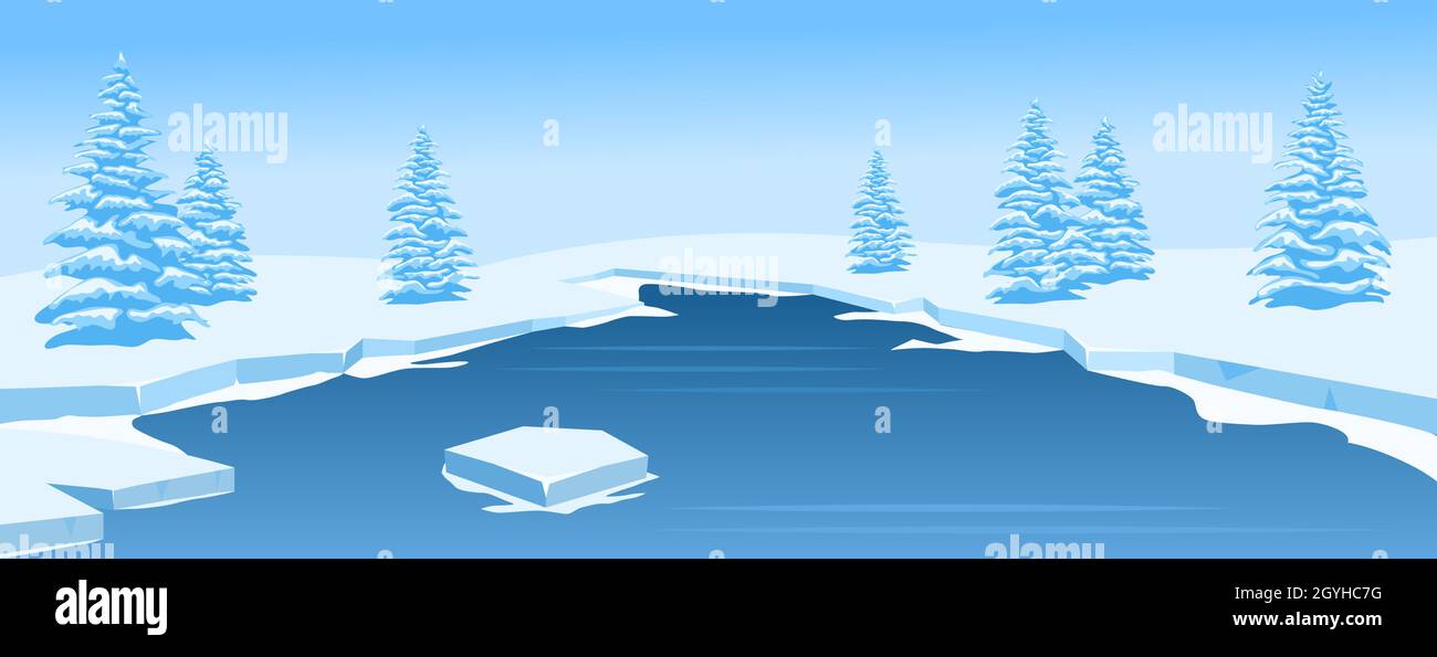 Frozen frost ice landscape Stock Vector Images - Alamy