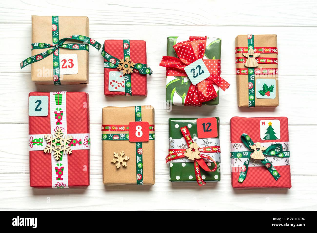 Handmade gift wrapped traditional Cut Out Stock Images & Pictures - Alamy