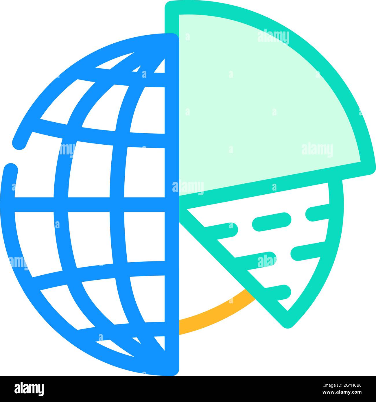 analytics globalization color icon vector illustration Stock Vector ...