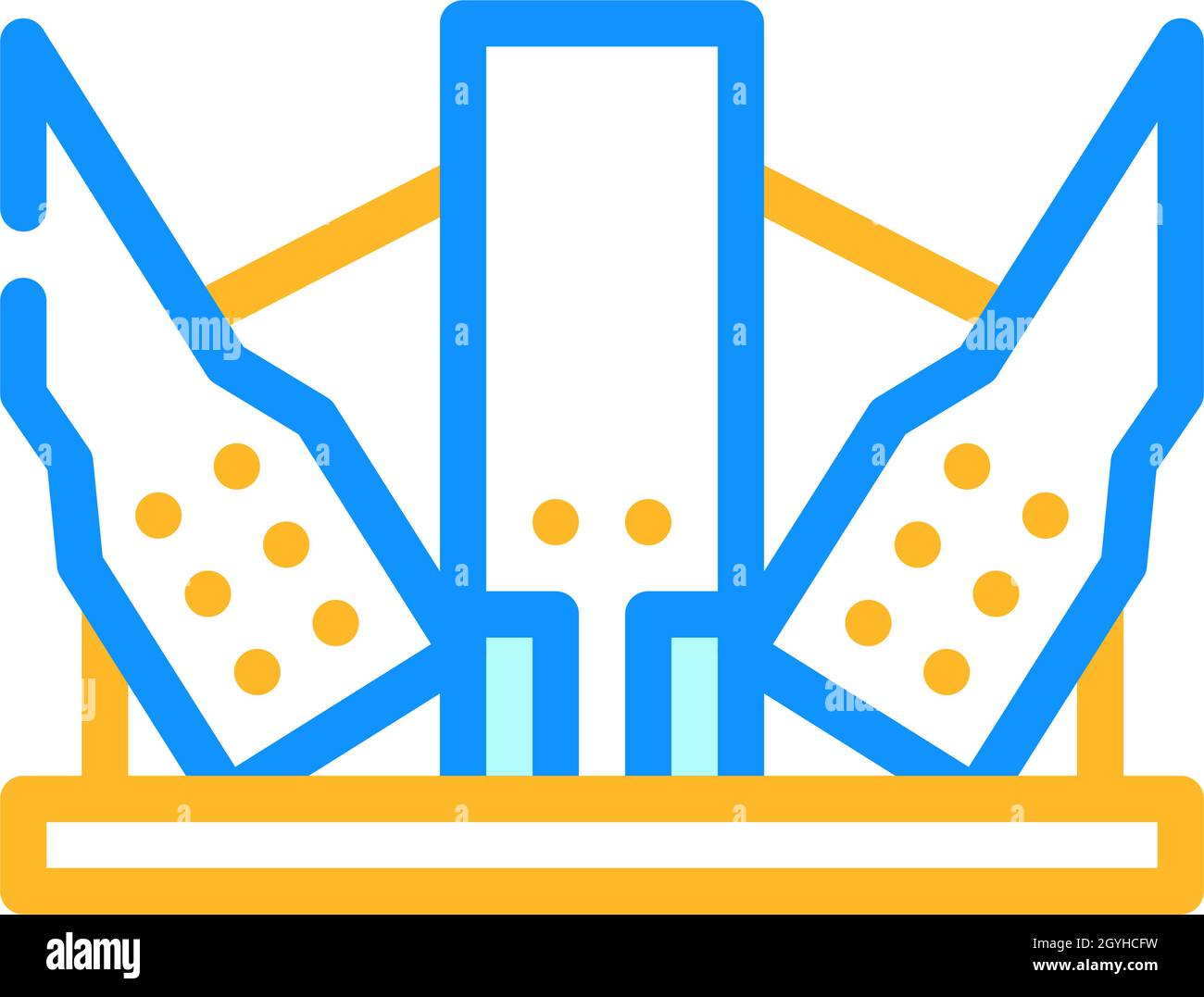 modern metal frame building color icon vector illustration Stock Vector ...