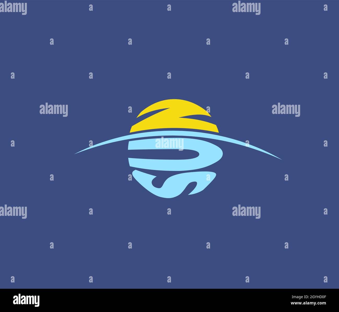 Sun logo abstract vector image. Stylized sunrise symbol from word sun ...