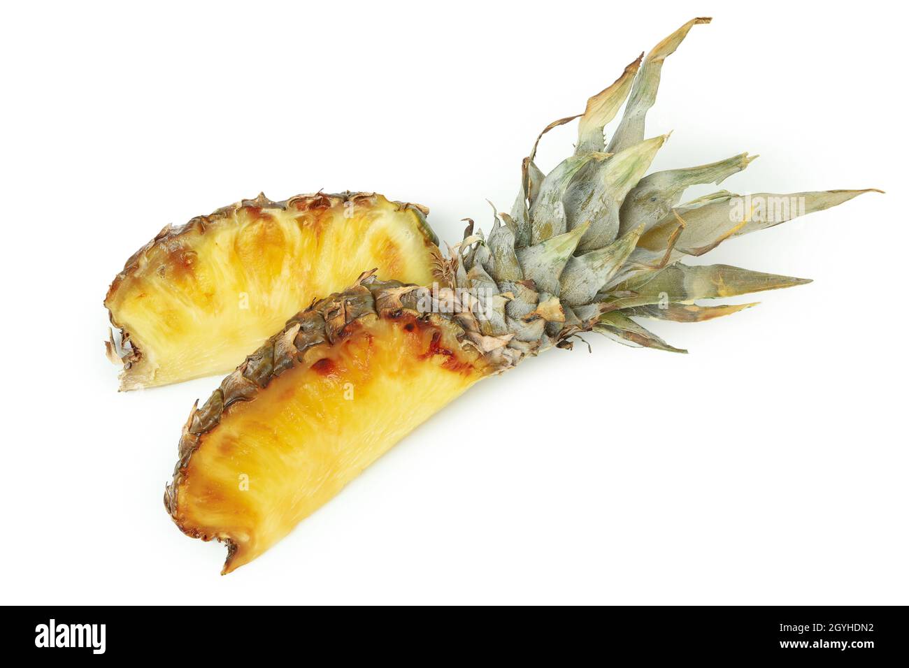 Tasty grilled pineapple isolated on white background Stock Photo - Alamy