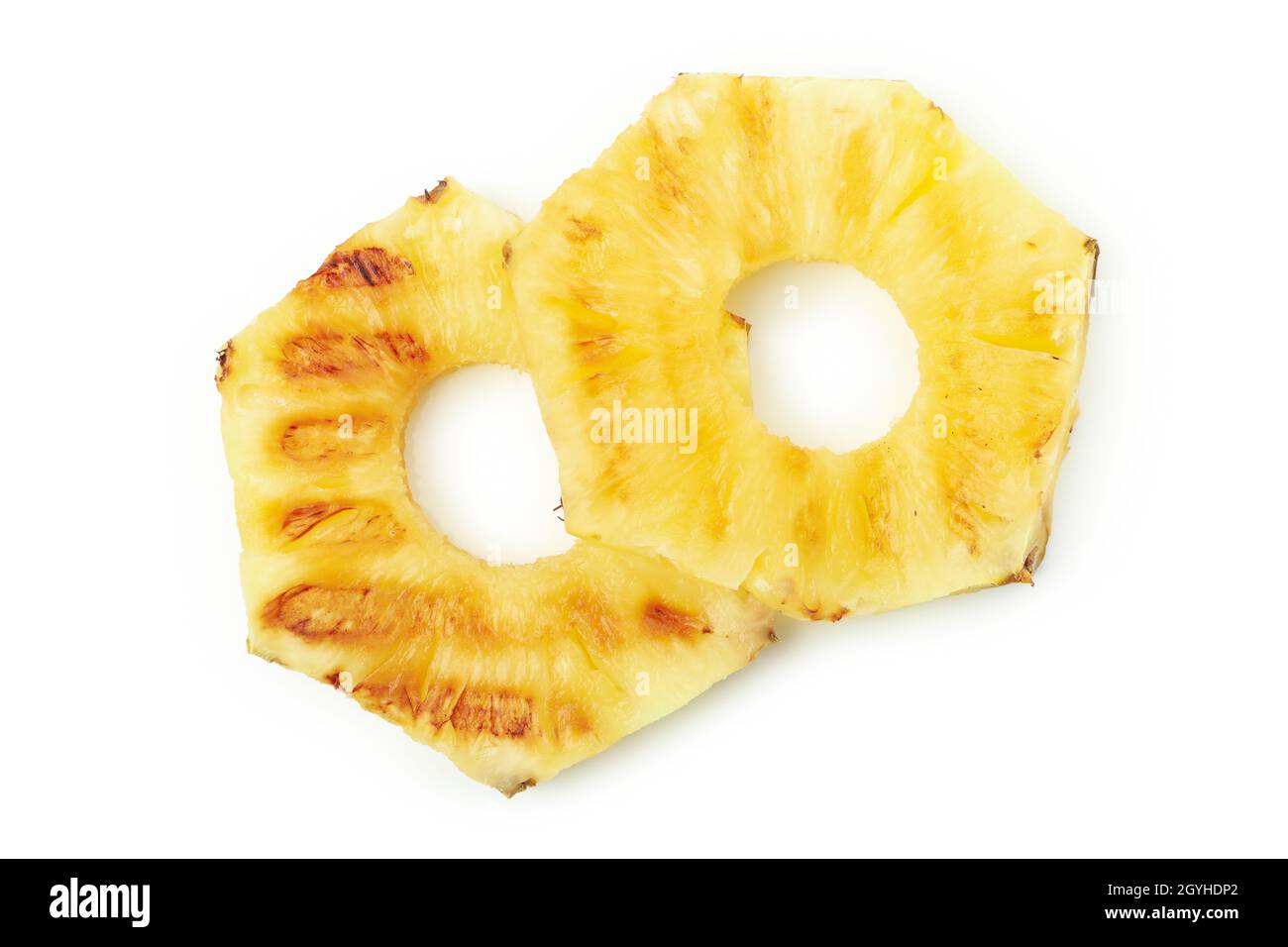 Tasty grilled pineapple isolated on white background Stock Photo - Alamy