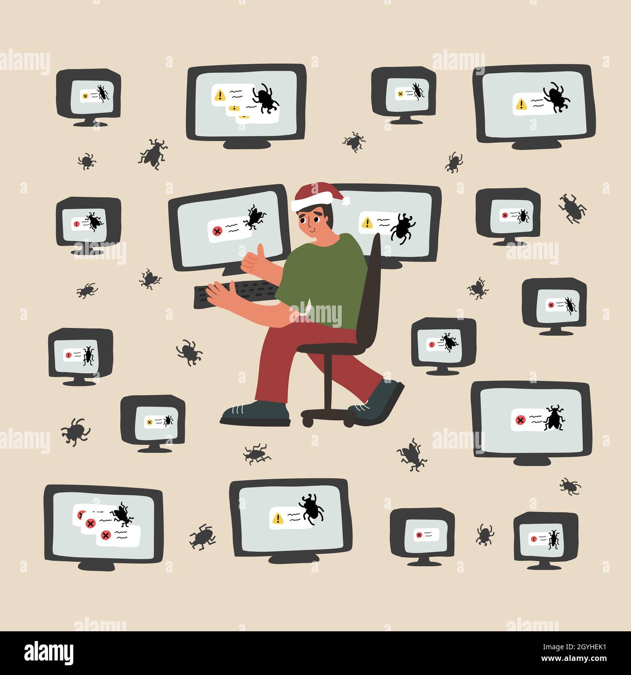 Happy hacker Stock Vector Images - Alamy