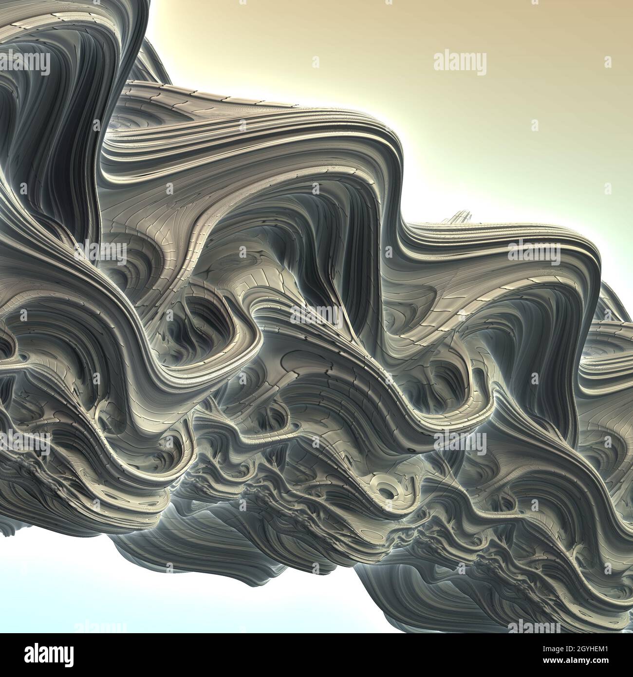 Black and white trendy abstract twisted wavy lines with x-ray effect ...