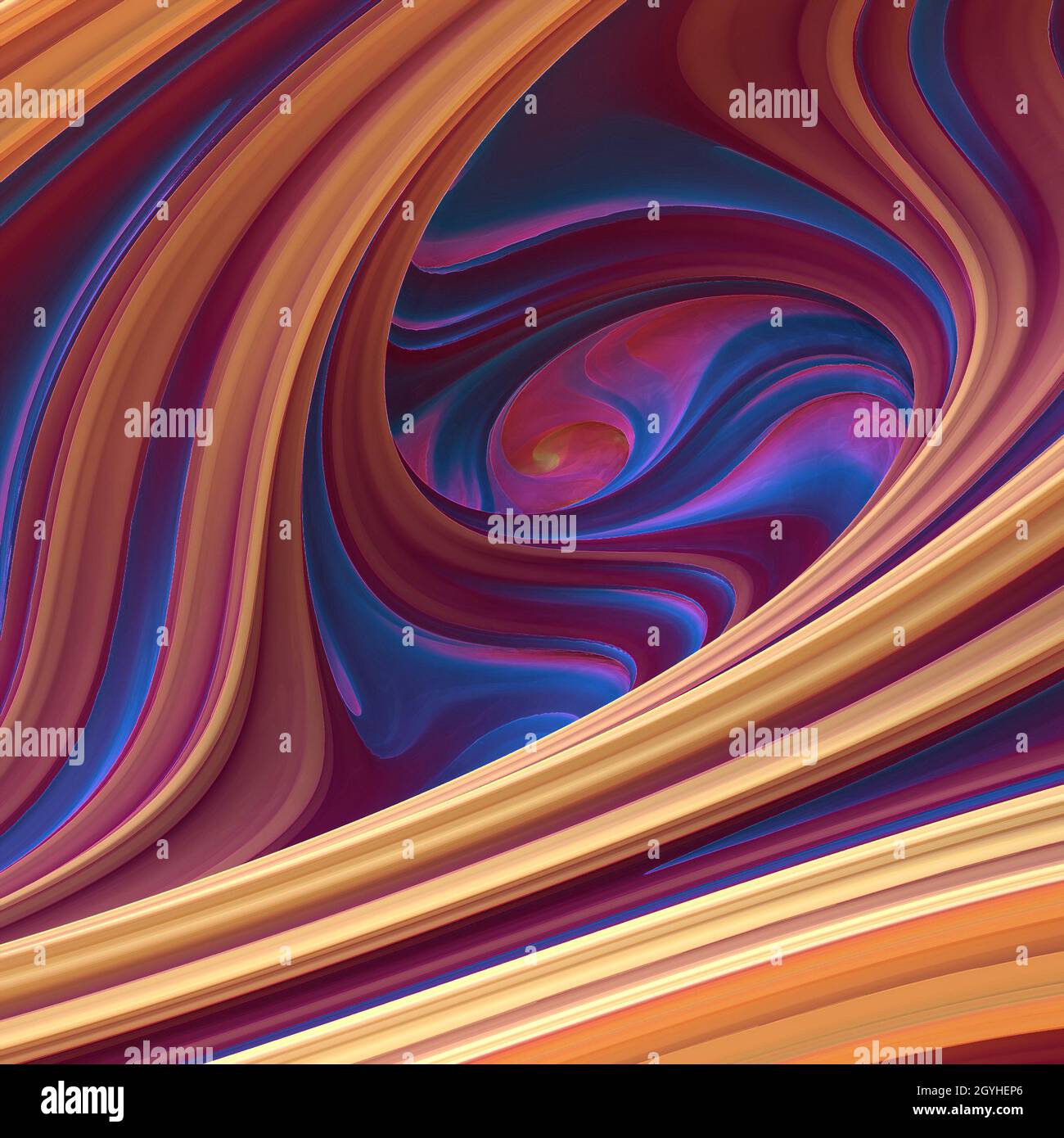 Bright abstract twisted fluid shapes. 3D rendering Stock Photo - Alamy