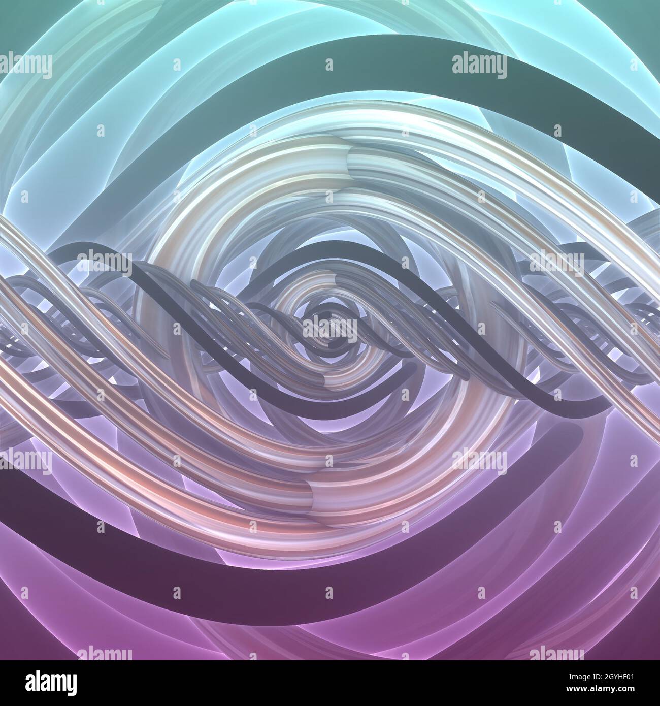 Colored abstract twisted symmetrical lines. Computer generated ...