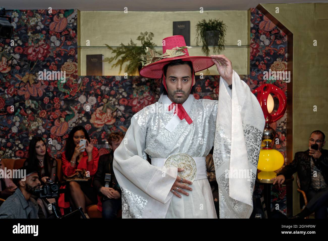 Paris, France. 6th Oct, 2021. Model Kader Mazidi dressed by Korean ...