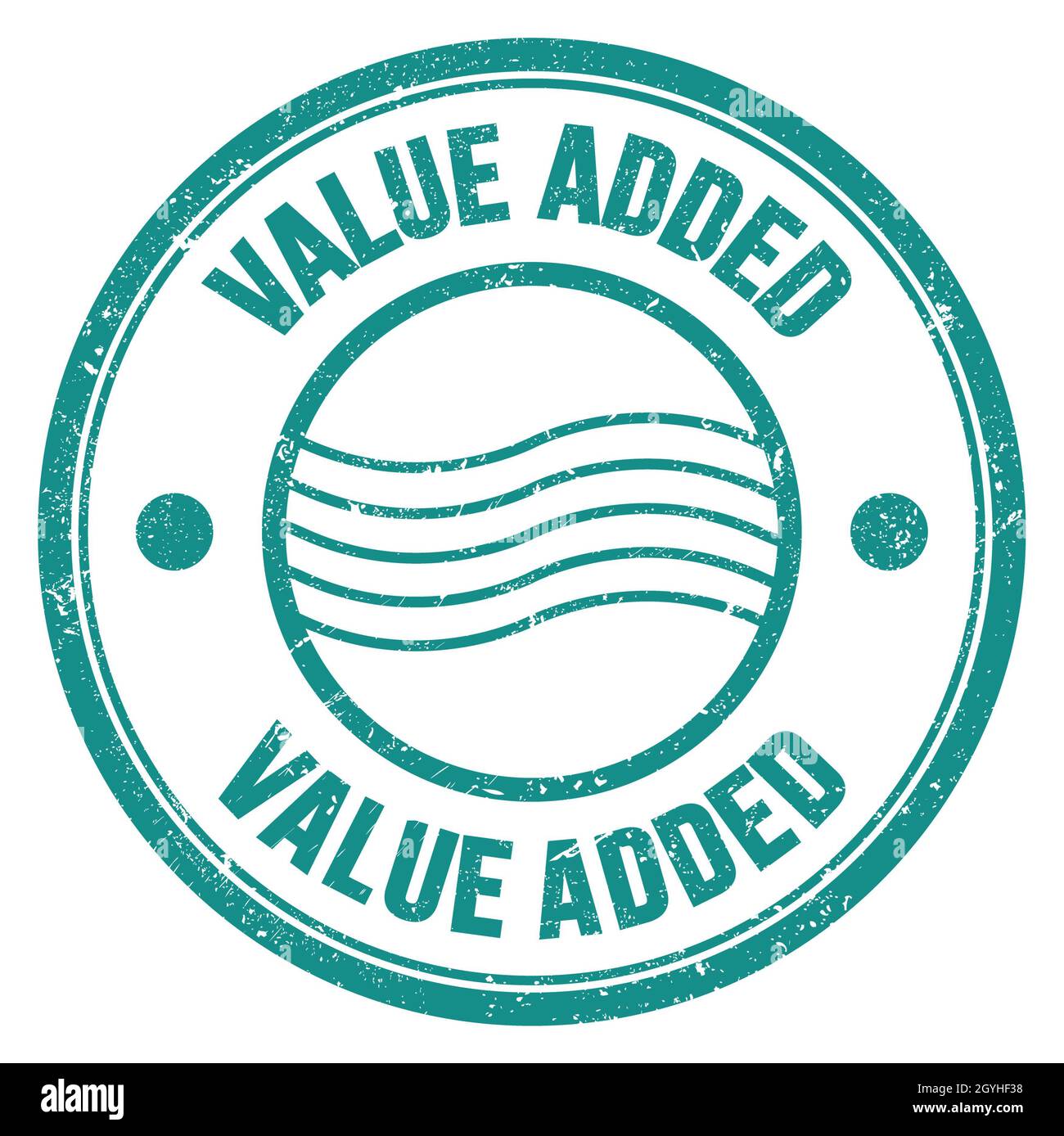VALUE ADDED word written on blue round postal stamp sign Stock Photo ...