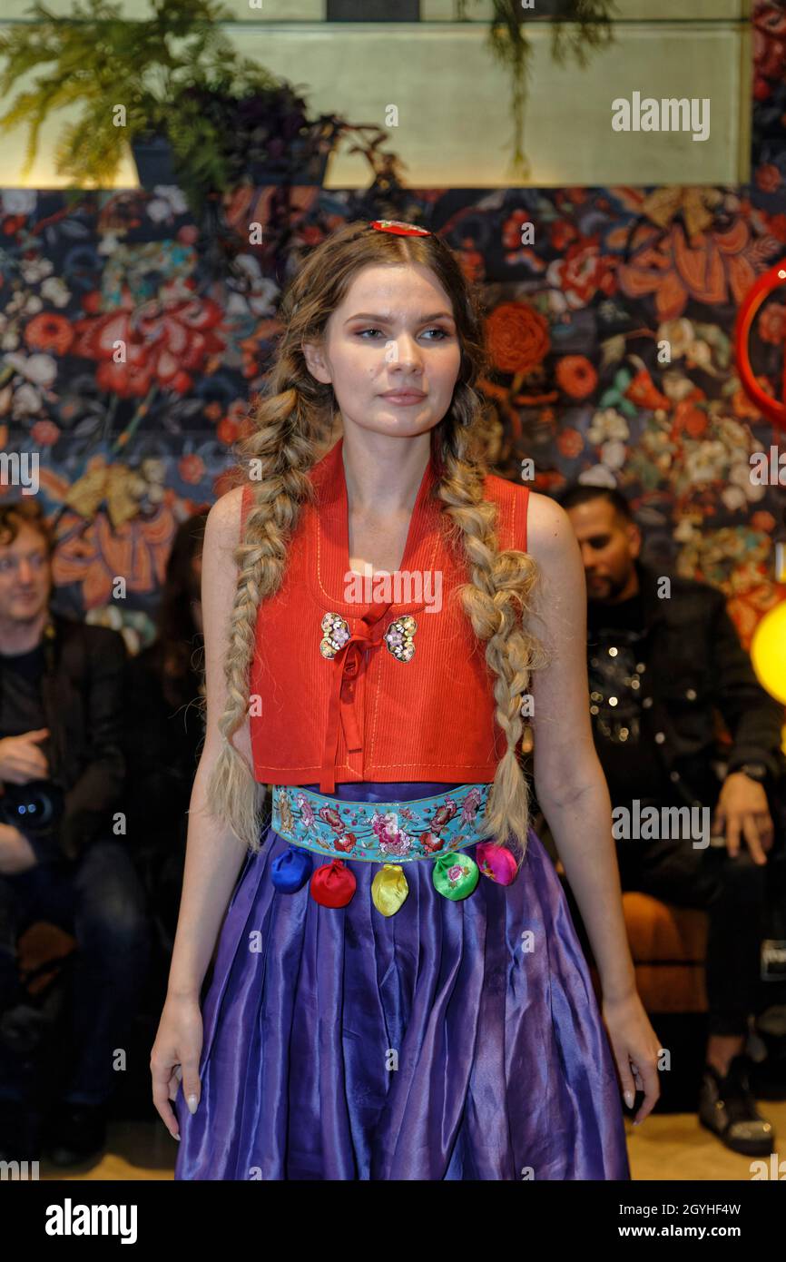 Paris, France. 6th Oct, 2021. A model dressed by Korean fashion ...