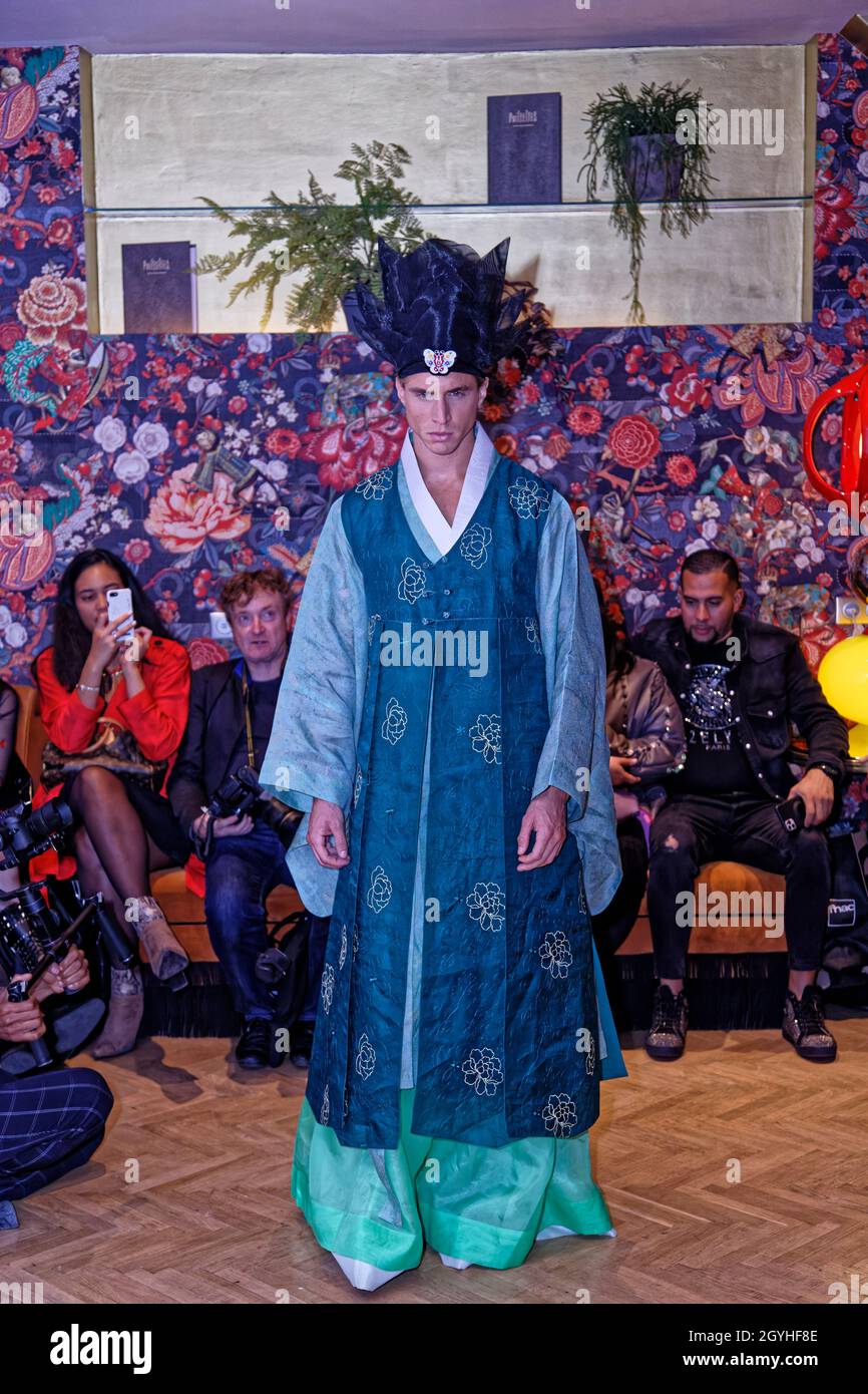 Paris, France. 6th Oct, 2021. Model Pierrot Muller dressed by Korean ...