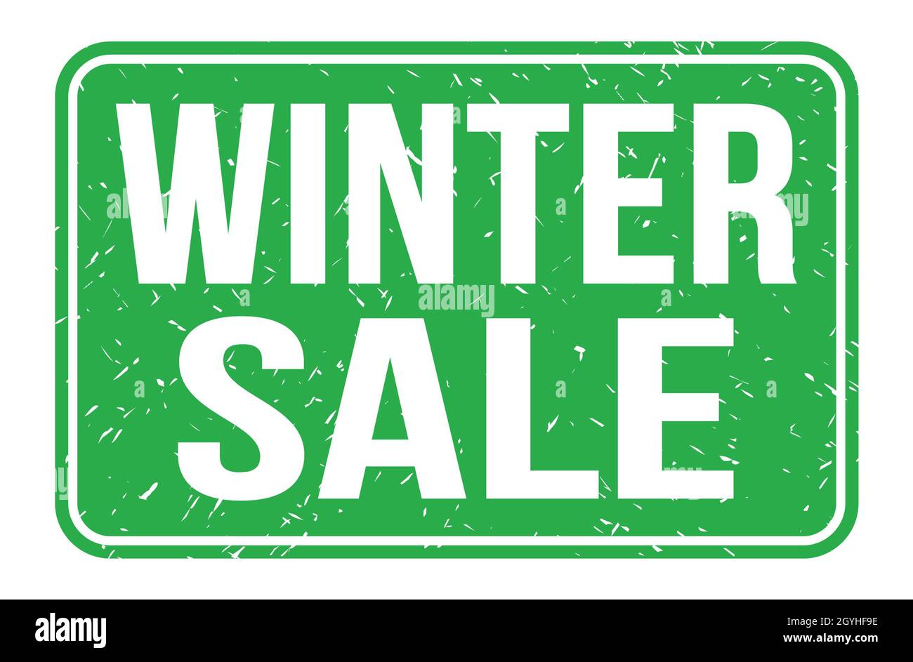 WINTER SALE, words written on green rectangle stamp sign Stock Photo ...