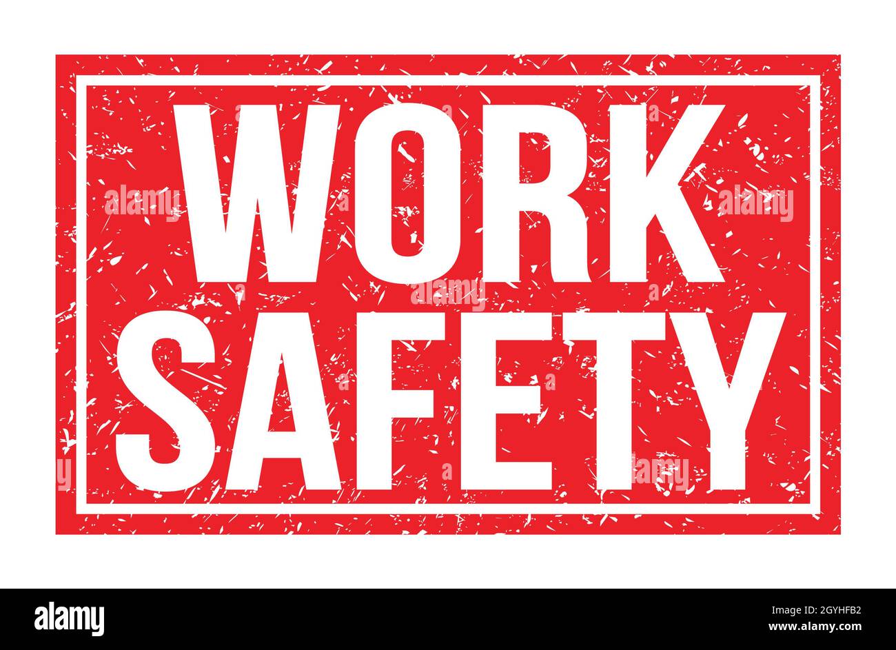 WORK SAFETY, words written on red rectangle stamp sign Stock Photo - Alamy