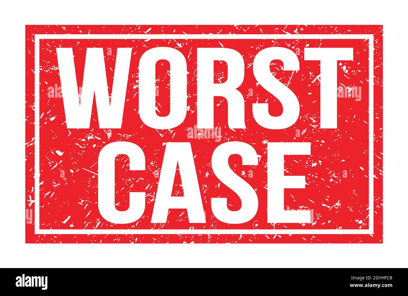 WORST CASE, words written on red rectangle stamp sign Stock Photo - Alamy
