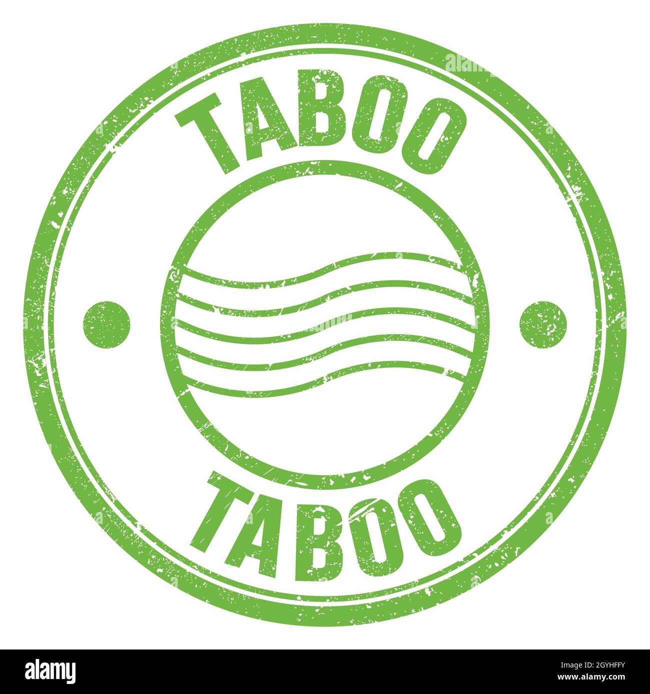 TABOO word written on green round postal stamp sign Stock Photo - Alamy