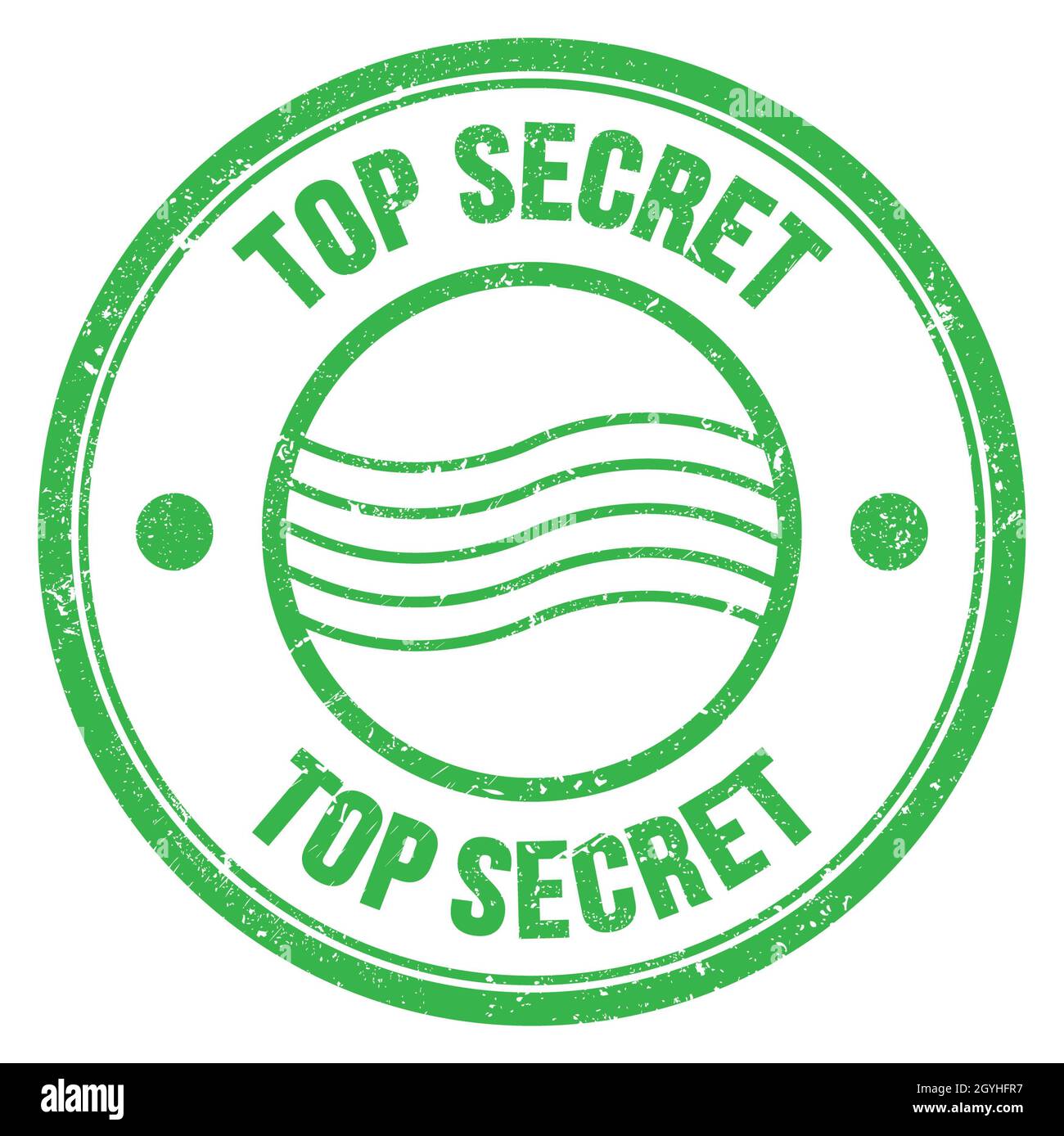 TOP SECRET word written on green round postal stamp sign Stock Photo ...